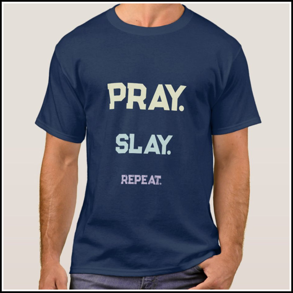 Men's T-Shirt - Praying Mantis - Pray. Slay. Repeat ...